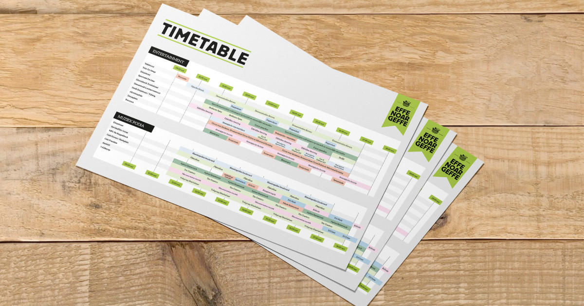 Mis niets met de timetable & plattegrond